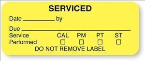 United Ad Label Co Serviced Labels - "Serviced" Label, Fluorescent Yel ...