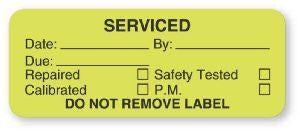 United Ad Label Co Serviced Labels - "Serviced Date Due By" Label, Flu ...
