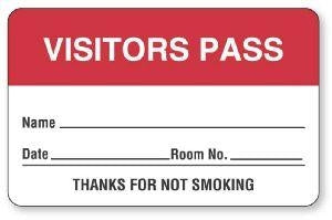 United Ad Label Co Visitor Pass Labels - "Visitor Pass" Label, Red, 50 ...
