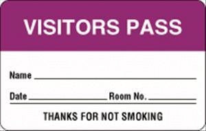 United Ad Label Co Visitor Pass Labels - "Visitor Pass" Label, Purple ...