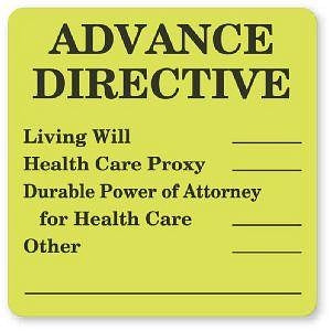 United Ad Label Co Advance Directive Labels - Advanced Directive Label ...