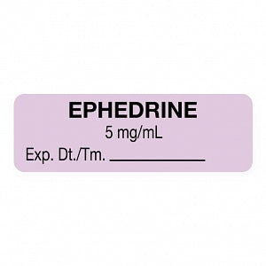 United Ad Label Co Anesthesia Labels - Ephedrine Label, 5mg, 1-1/2" x ...