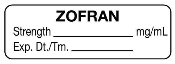 Medical Use Labels - Anesthesia Label, Zofran, 1-1/2" x 1/2" — Grayline ...