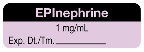Medical Use Labels - Anesthesia Label, EPInephrine 1 mg/mL, 1-1/2" x 1 ...