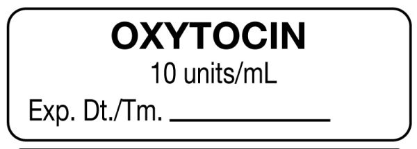 Medical Use Labels - Anesthesia Label, Oxytocin 10 units/mL, 1-1/2" x ...