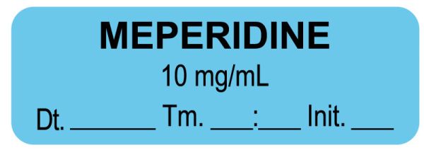 Medical Use Labels - Anesthesia Label, Meperidine 10 mg/mL Date Time I ...