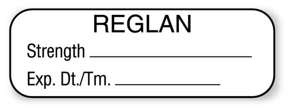 Medical Use Labels - Anesthesia Label, Reglan mg/mL, 1-1/2" x 1/2 ...