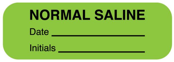 Medical Use Labels - Anesthesia Label, Normal Saline mg/mL, 1-1/2" x 1 ...