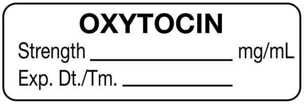 Medical Use Labels - Anesthesia Label, Oxytocin mg/mL, 1-1/2" x 1/2 ...