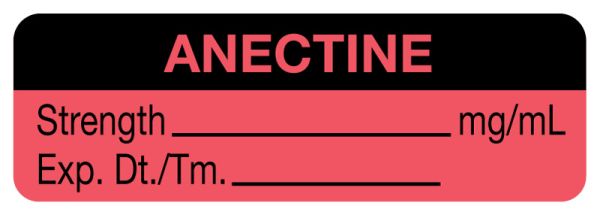 Medical Use Labels - Anesthesia Label, Anectine mg/mL, 1-1/2" x 1/2 ...