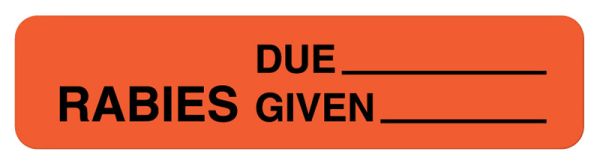 Medical Use Labels - RABIES DUE GIVEN, Rabies Vaccination Label, 1-5/8 ...