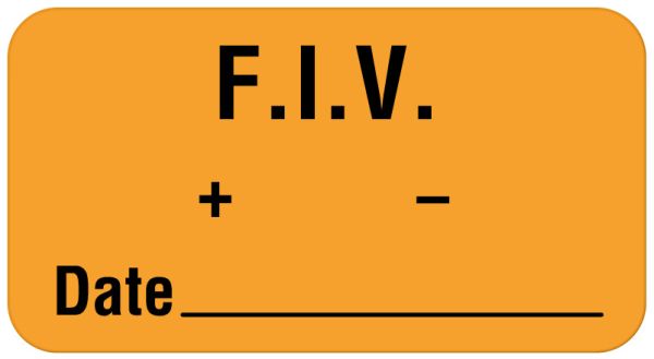 Medical Use Labels - FIV Label, 1-5/8" x 7/8" — Grayline Medical