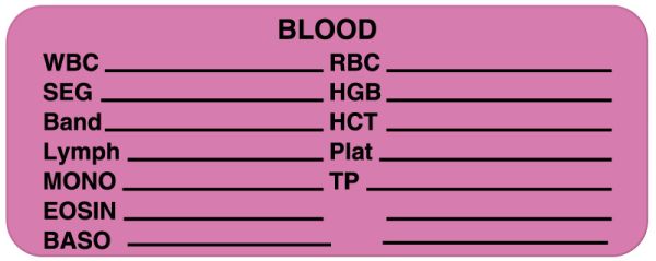 Medical Use Labels - Blood Label, 2-1/4" x 7/8" — Grayline Medical
