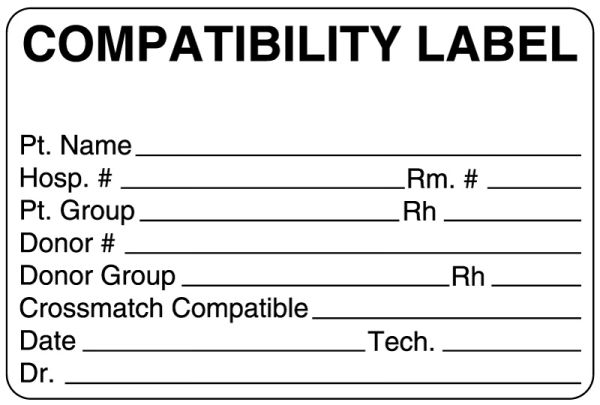 Medical Use Labels - Compatibility Label, 3" x 2" — Grayline Medical