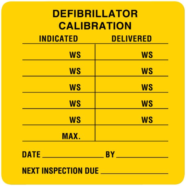 Medical Use Labels - Self Laminating Equipment Calibration Label, 2-1 ...