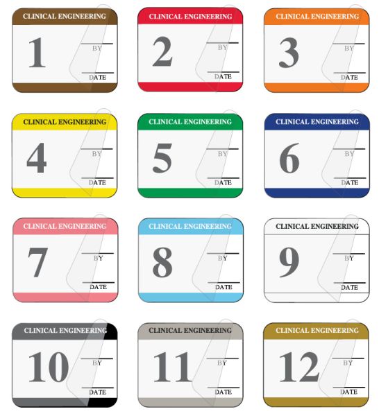 Medical Use Labels - 12 Month Clinical Inspection Kit, 1-1/4" x 1 ...