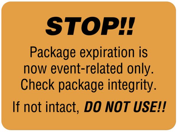 Medical Use Labels - Event Related Sterility Label, 2-3/8" x 1-3/4 ...