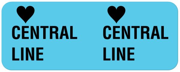 Medical Use Labels - CENTRAL LINE, I.V. Line Identification Label, 2-1 ...