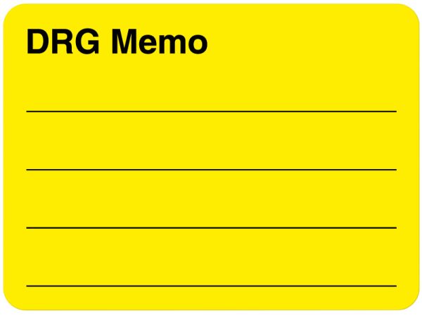 Medical Use Labels - DRG Assignment & Reminder Label, 2-3/8" x 1-3/4 ...