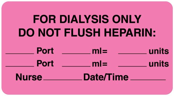 Medical Use Labels - Line Identification Label, 3" x 1-5/8" — Grayline ...