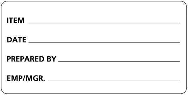 Medical Use Labels - Food Prep Label, 4" x 2" — Grayline Medical