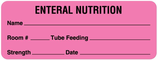Medical Use Labels - Enteral Feeding Labels, 3" x 1-1/8" — Grayline Medical