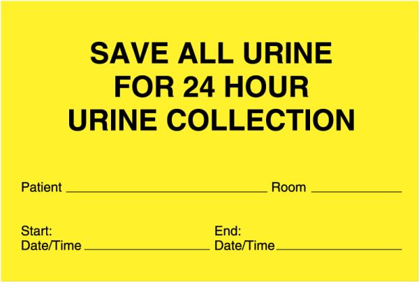 Medical Use Labels - Urine & Stool Collection Label, 8" x 5-1/4 ...