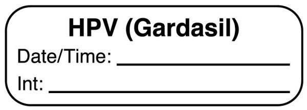 Medical Use Labels - HPV GARDASIL, 1-1/2" x 1/2" — Grayline Medical