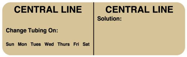 Medical Use Labels - CENTRAL LINE 3 X 7/8 — Grayline Medical