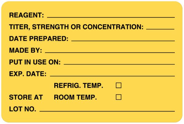 Medical Use Labels - Laboratory Reagent Label, 3" x 2" — Grayline Medical