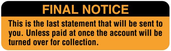 Medical Use Labels - Final Billing Label, 3" x 7/8" — Grayline Medical