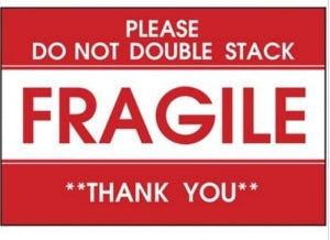 Uline Fragile Shipping Labels - "Please Do Not Double Stack / Fragile ...