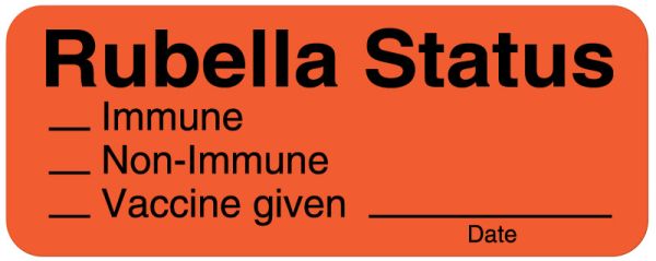Medical Use Labels - Rubella Status Label, 2-1/4" x 7/8" — Grayline Medical