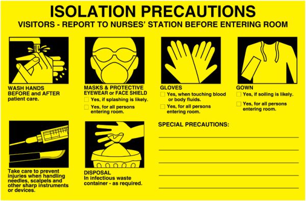 Medical Use Labels - Isolation Precaution Labels, 8" x 5-1/4 ...