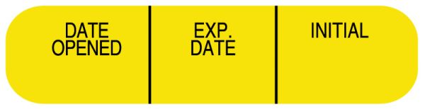 Medical Use Labels - DATE OPEN EXP DATE IN, Medication Instruction Lab ...