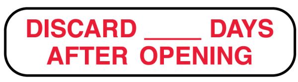 Medical Use Labels - DISCARD ____DAYS, Medication Instruction Label, 1 ...