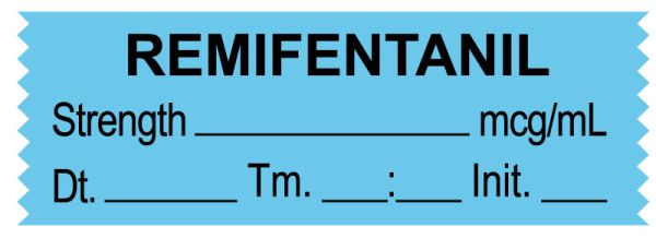 Medical Use Labels - Anesthesia Tape, Remifentanil mcg/mL, Date Time I ...