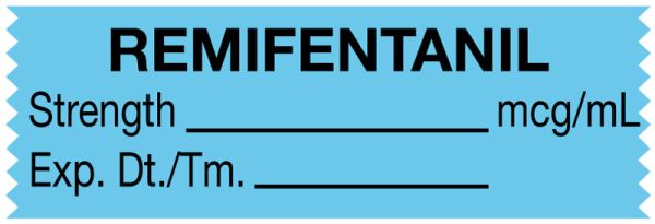Medical Use Labels - Anesthesia Tape, Remifentanil mcg/mL, 1-1/2" x 1 ...