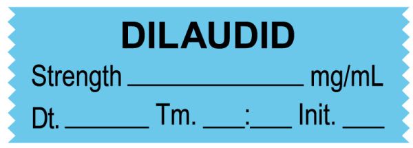 Medical Use Labels - Anesthesia Tape, Dilaudid mg/mL, Date Time Initia ...