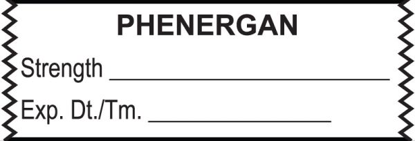 Medical Use Labels - Anesthesia Tape, Phenergan, 1-1/2" x 1/2 ...
