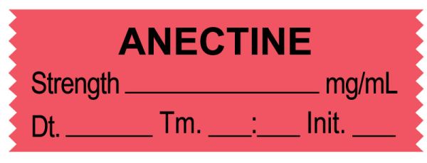 Medical Use Labels - Anesthesia Tape, ANECTINE mg/mL, DTI 1-1/2" x 1/2 — Grayline Medical