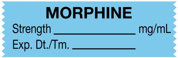 Medical Use Labels - Anesthesia Tape, Morphine mg/mL, 1-1/2" x 1/2 ...