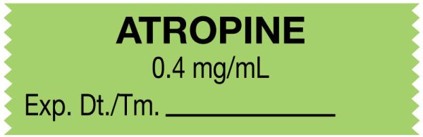Medical Use Labels - Anesthesia Tape, Atropine 0.4 mg/mL, 1-1/2" x 1/2 ...