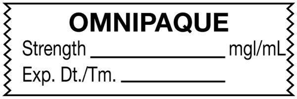 Medical Use Labels - Anesthesia Tape, Omnipaque ____ mgI/mL, 1-1/2" x ...