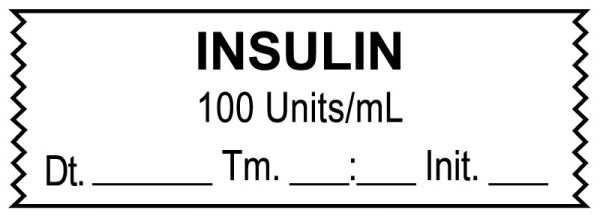 Medical Use Labels - Anesthesia Tape, Insulin 100 Units/mL, Date Time ...