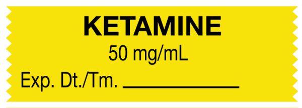 Medical Use Labels - Anesthesia Tape, Ketamine 50 mg/mL, 1-1/2" x 1/2 ...