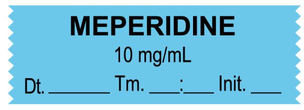 Medical Use Labels - Anesthesia Tape, Meperidine 10 mg/mL, Date Time I ...