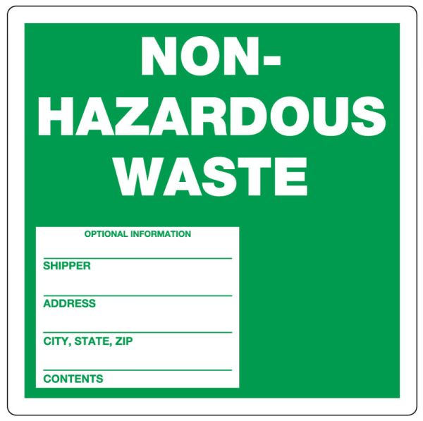 Medical Use Labels - Non-Hazardous Waste Label, 6x6 — Grayline Medical