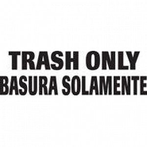 United Receptacle Waste / Trash Decals - Trash Only Decal, Bilingual ...