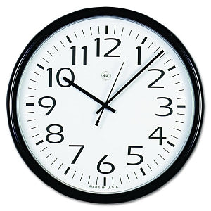 Universal Round Wall Clocks - Round Wall Clock, Quartz, Black, 12" - 1 ...
